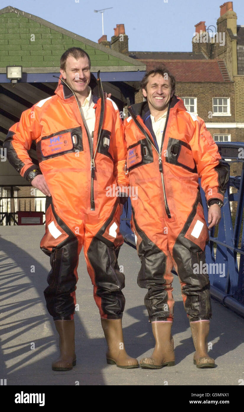 Ice Challenger expedition leader Steve Brooks (right) and co-driver ...