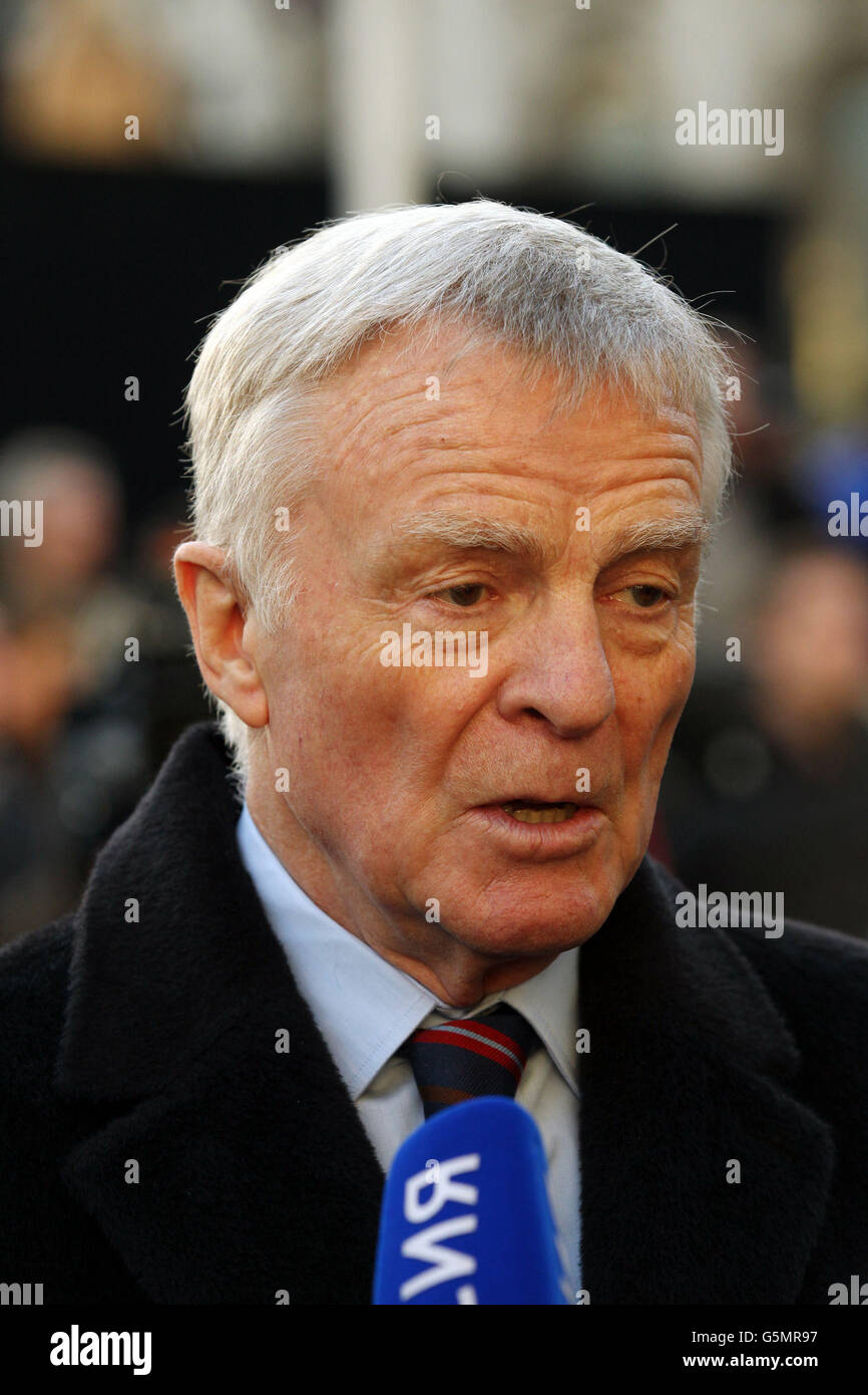 Max Mosley speaks to the media after Lord Justice Leveson announced his ...
