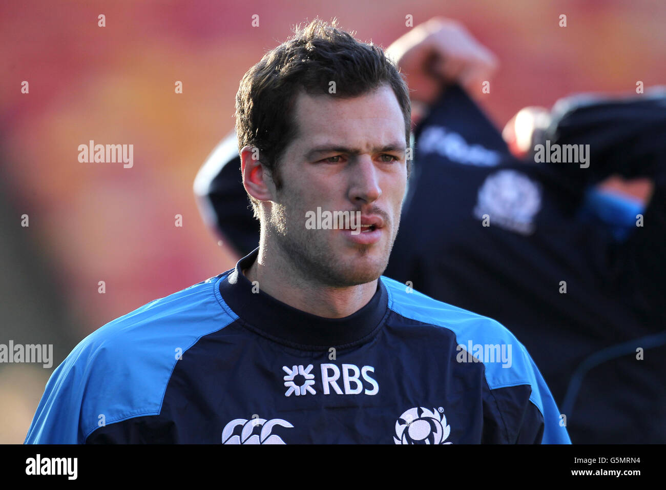 Rugby union scotland captains run pittodrie stadium hi-res stock ...