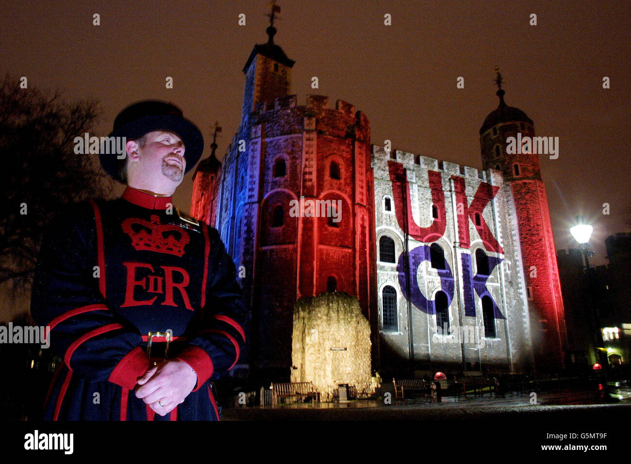 Yeoman Warder Simon Dodd attends the launch of the new British Tourist ...