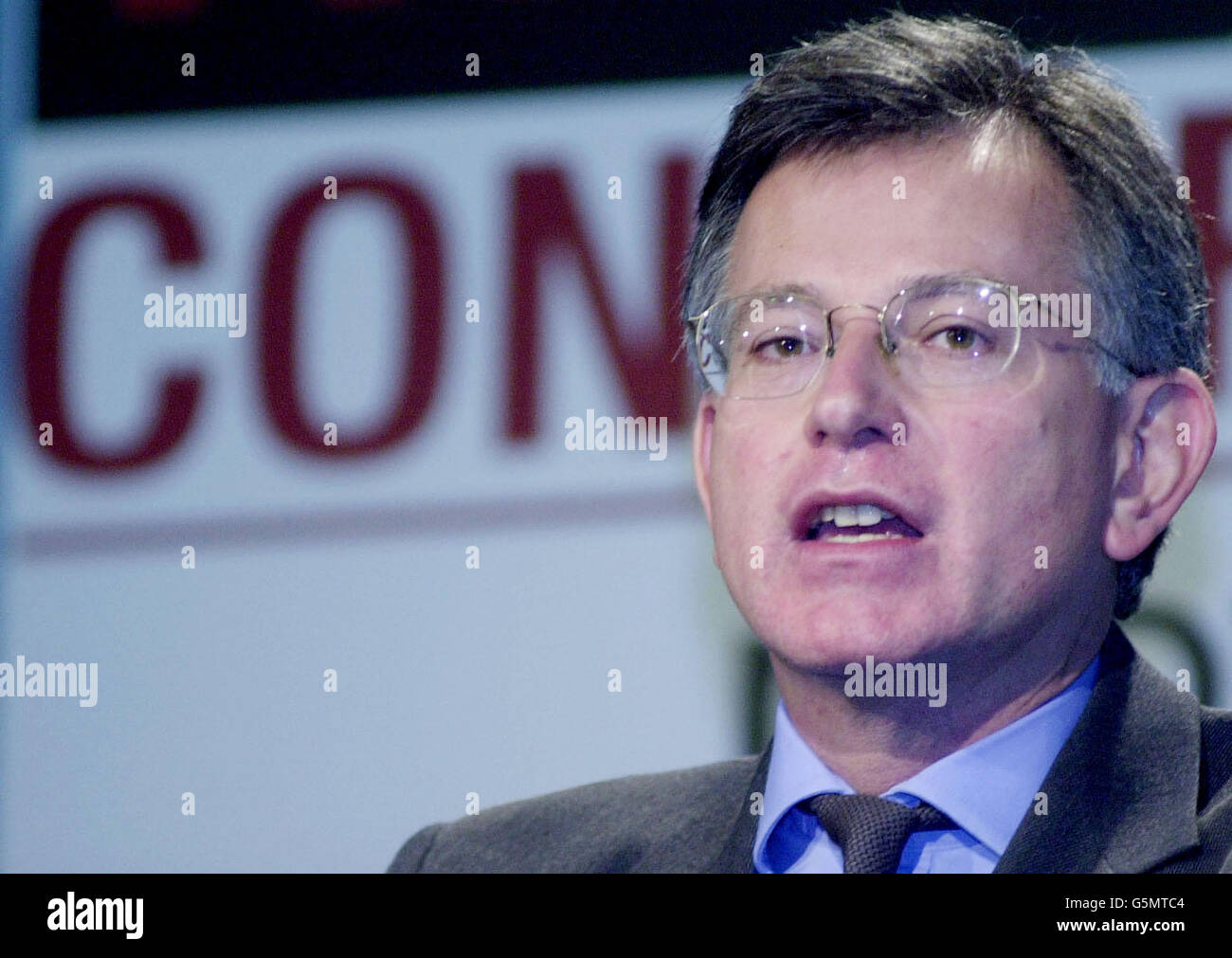 Secretary of State for Transport Stephen Byers delivers a speech at the ...