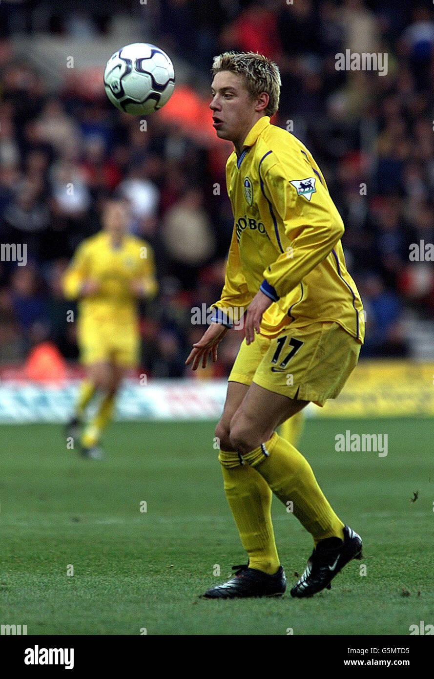 Leed's United Alan Smith in action in the F.A. Barclaycard Premiership ...