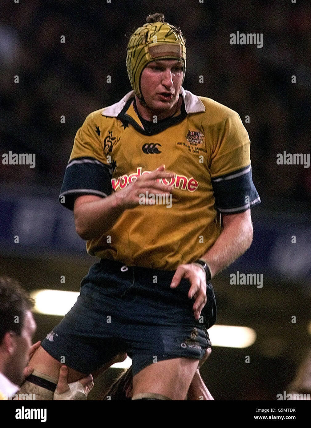 Australia's Justin Harrison in action in the international game between ...