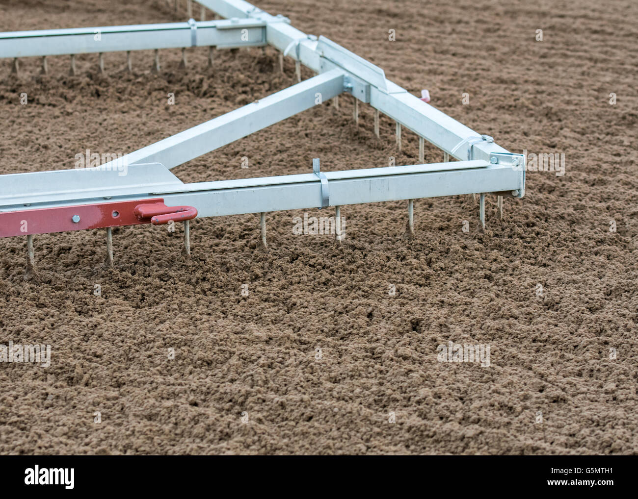 Track Harrow Close Up plowing a dirt track Stock Photo - Alamy