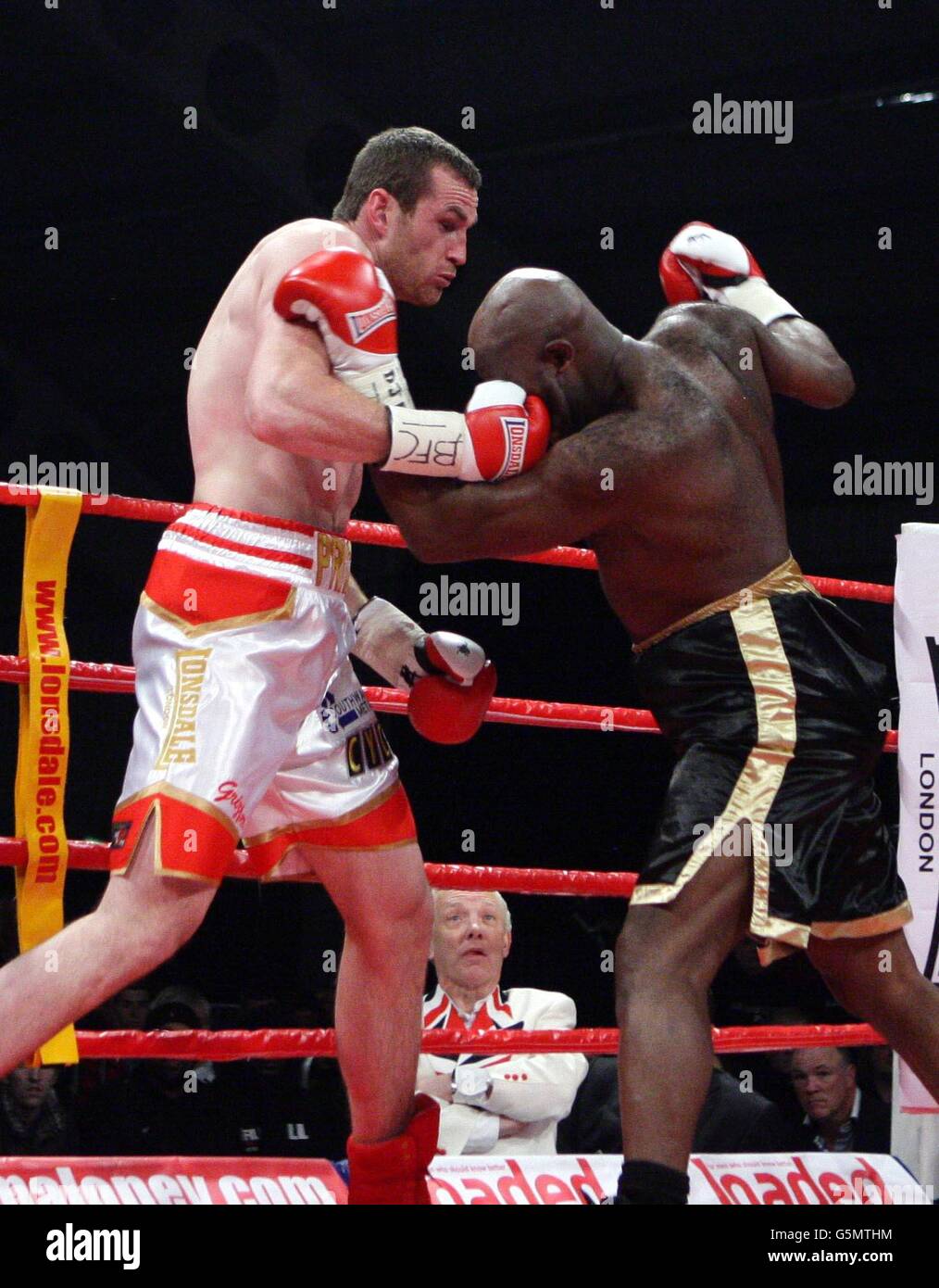 David Price and Matt Skelton (right) during the British and ...