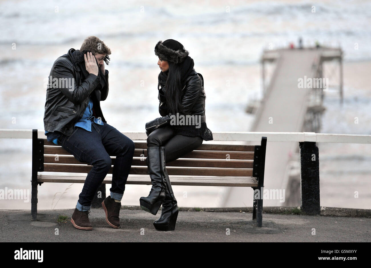 James Arthur and Nicole Scherzinger on the sea front at Saltburn-by-the ...