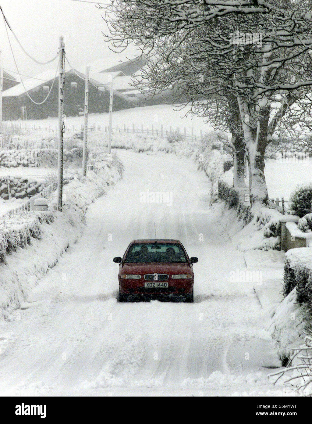 Heavy Snow in Northern Ireland Stock Photo - Alamy