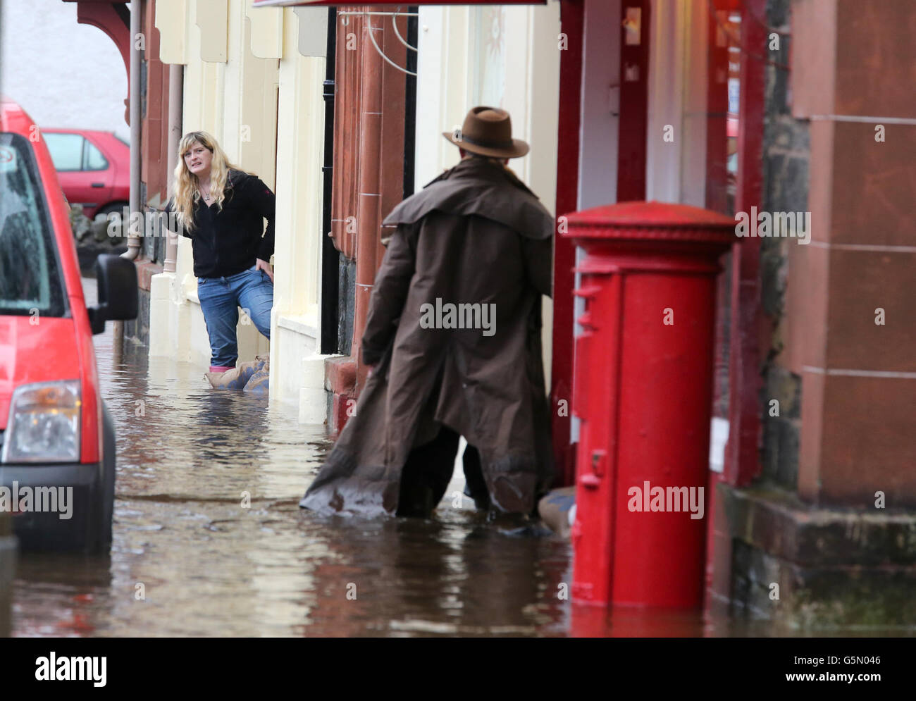 Mandy Strachan looks out from a shop in Aberfoyle which has been ...