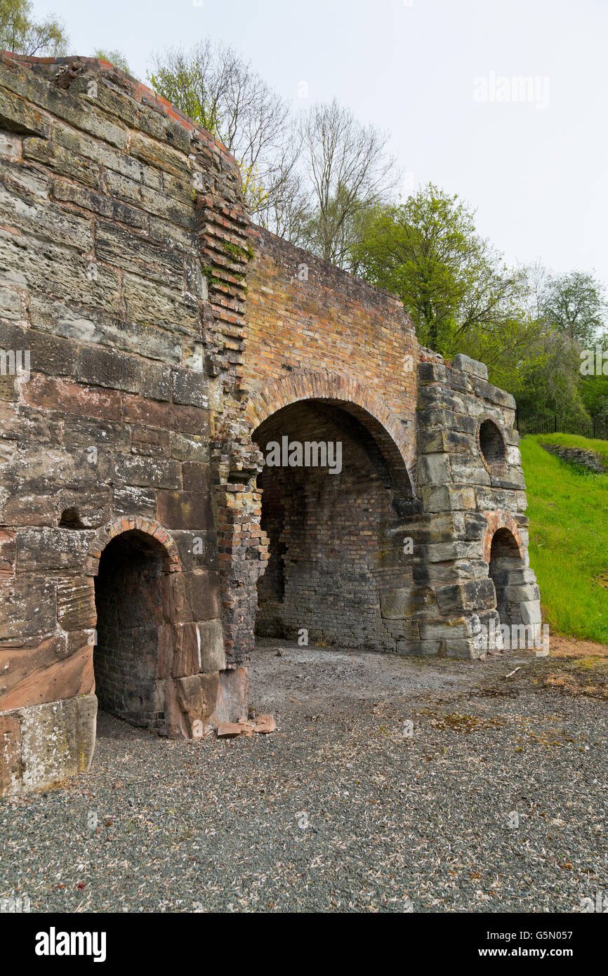 The preserved Bedlam Furnaces in Ironbridge, Shropshire, England, UK ...