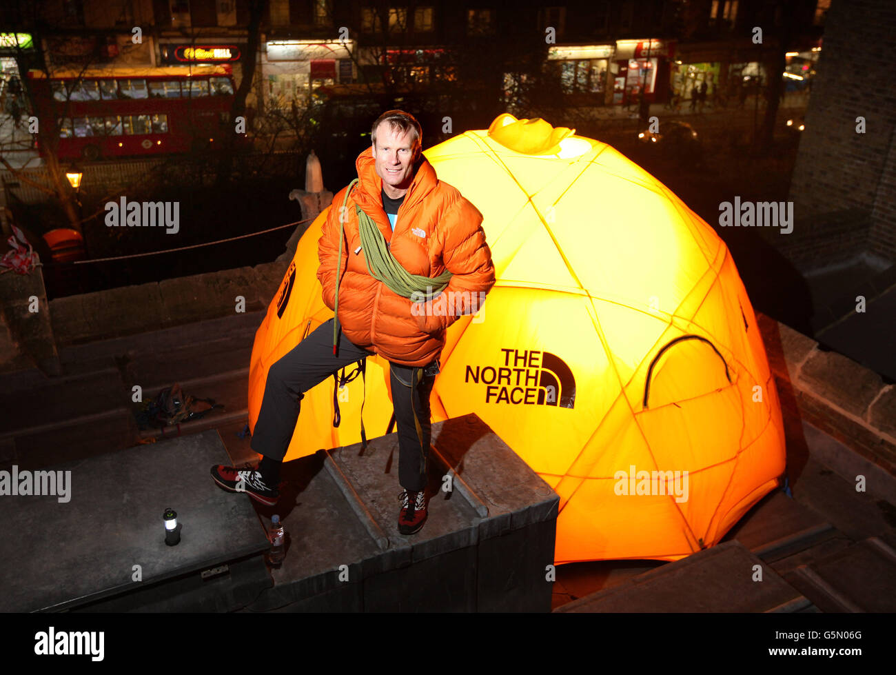 Conrad Anker scaling Union Chapel Stock Photo - Alamy