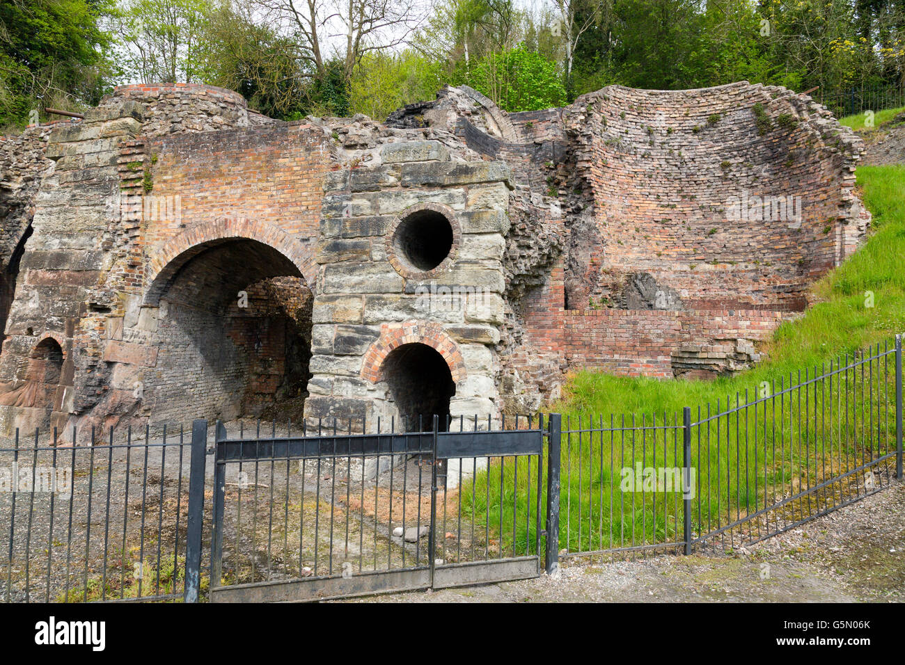 The preserved Bedlam Furnaces in Ironbridge, Shropshire, England, UK ...