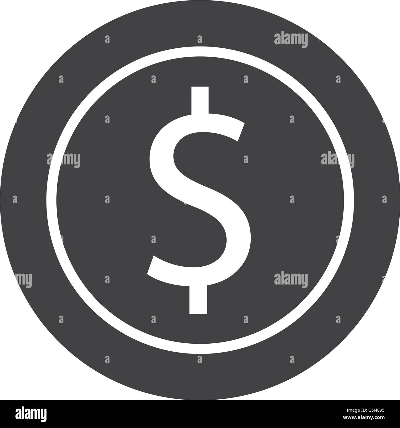 grey coin with dollar sign Stock Vector Image & Art - Alamy