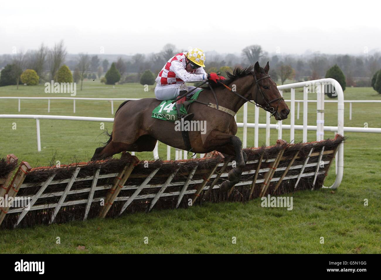 Misca Musca and jockey John Cullen jumps the last to win the Dunderry ...