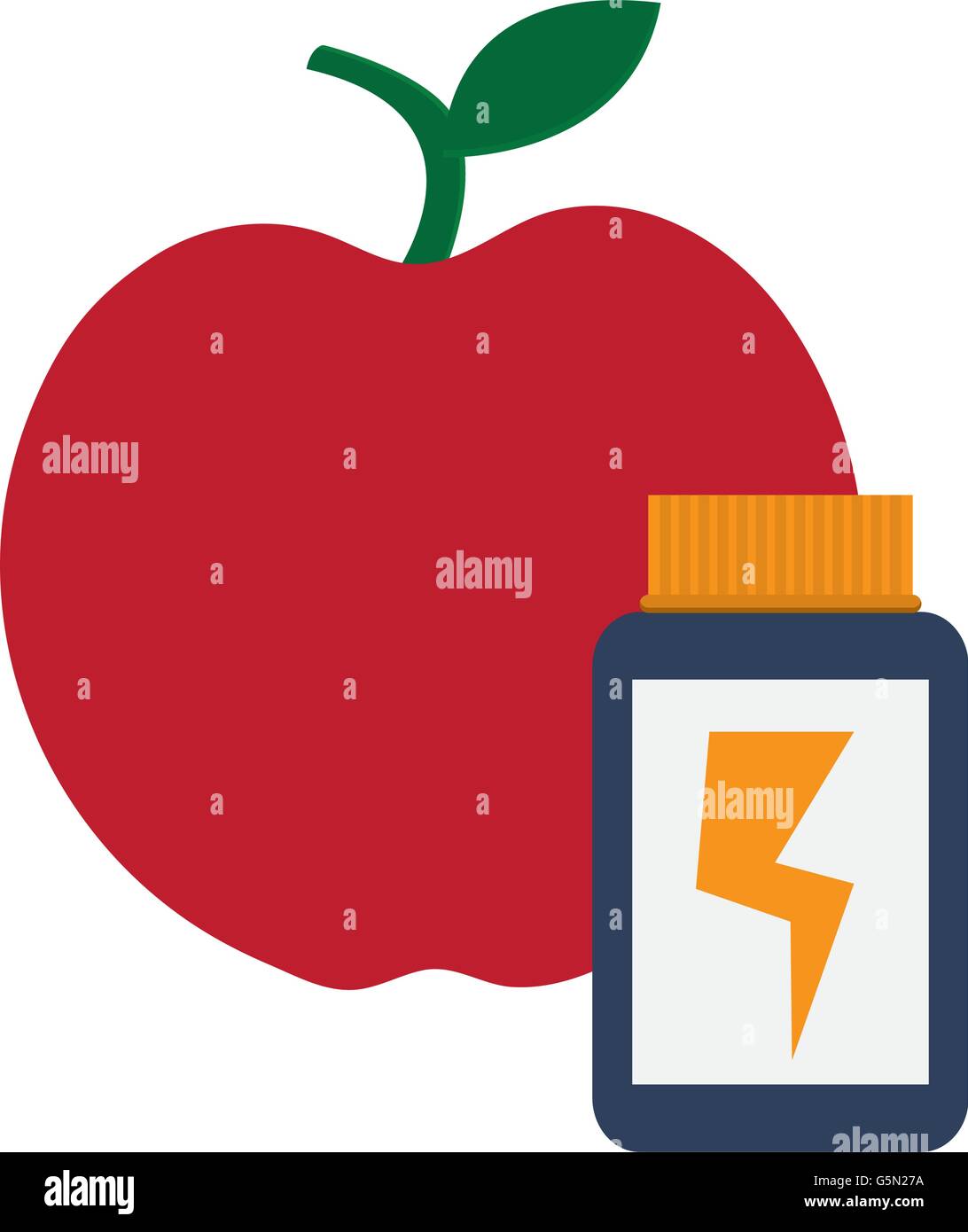 red apple with dietary supplement Stock Vector Image & Art - Alamy
