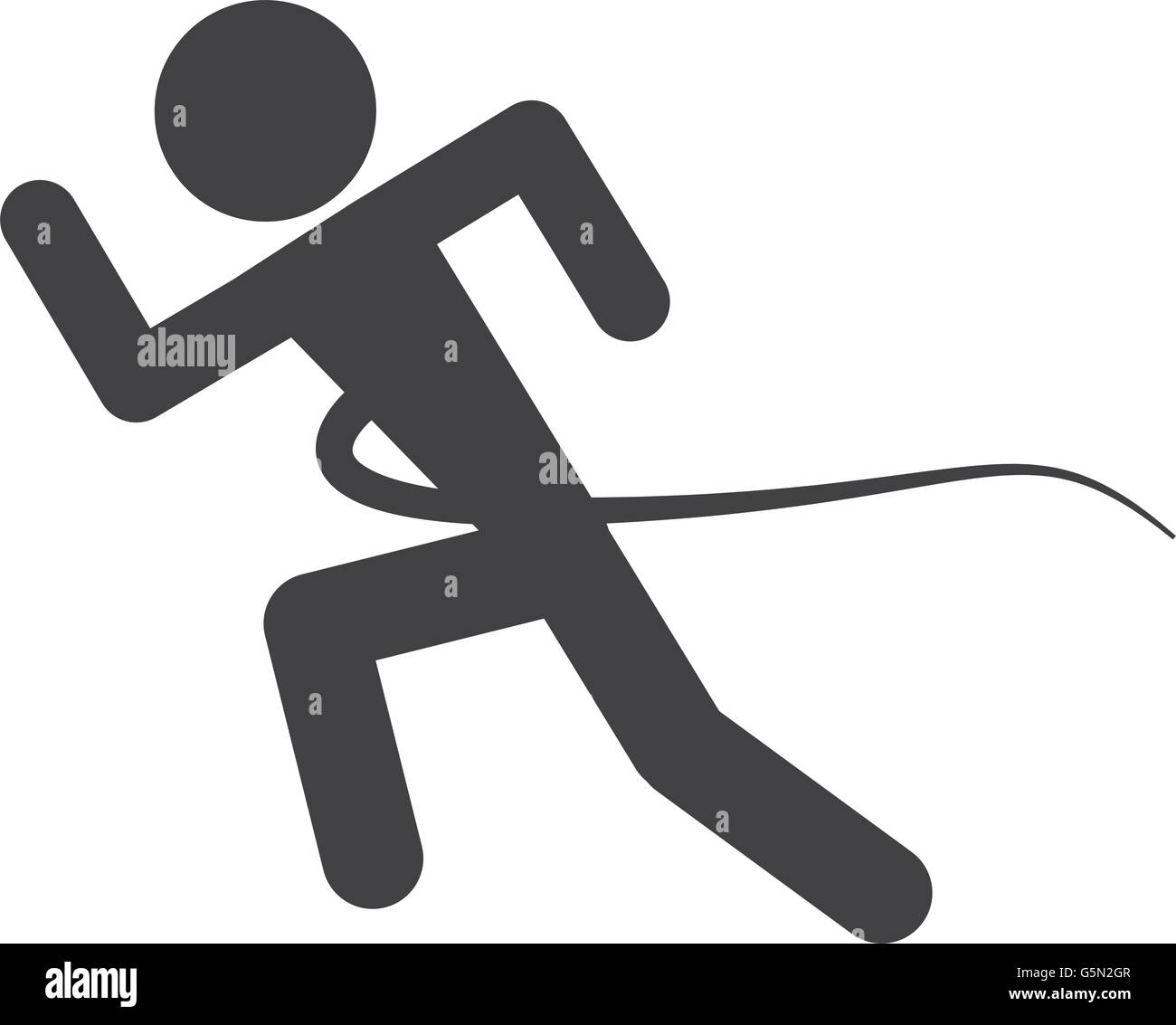 silhouette of person running into finish line Stock Vector Image & Art ...