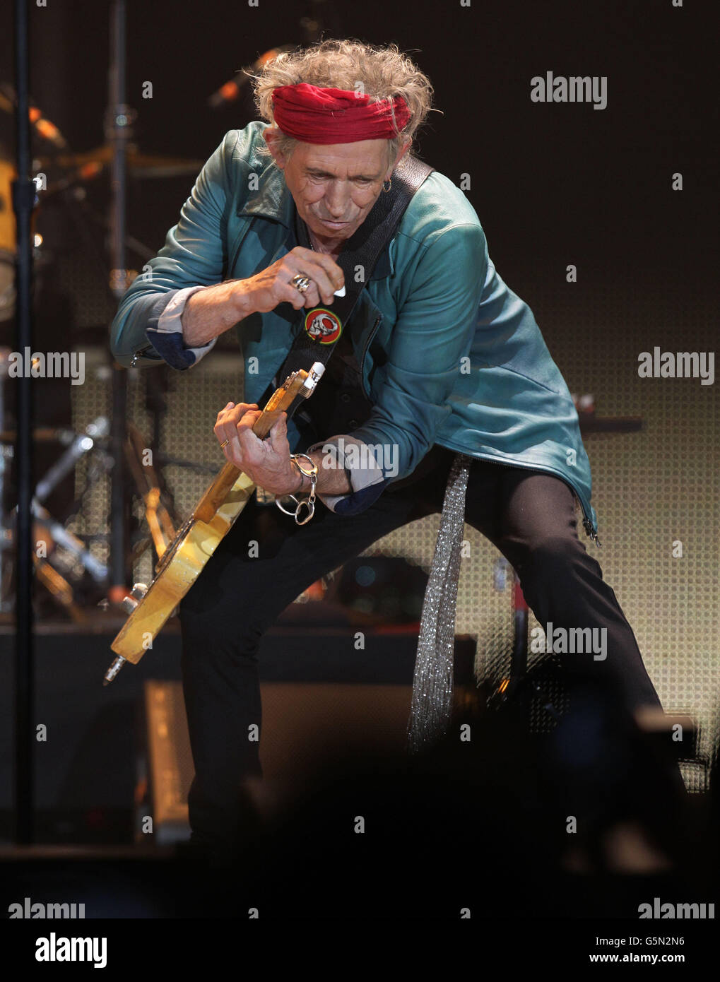 . Keith Richards of The Rolling Stones performing at the O2 Arena in ...
