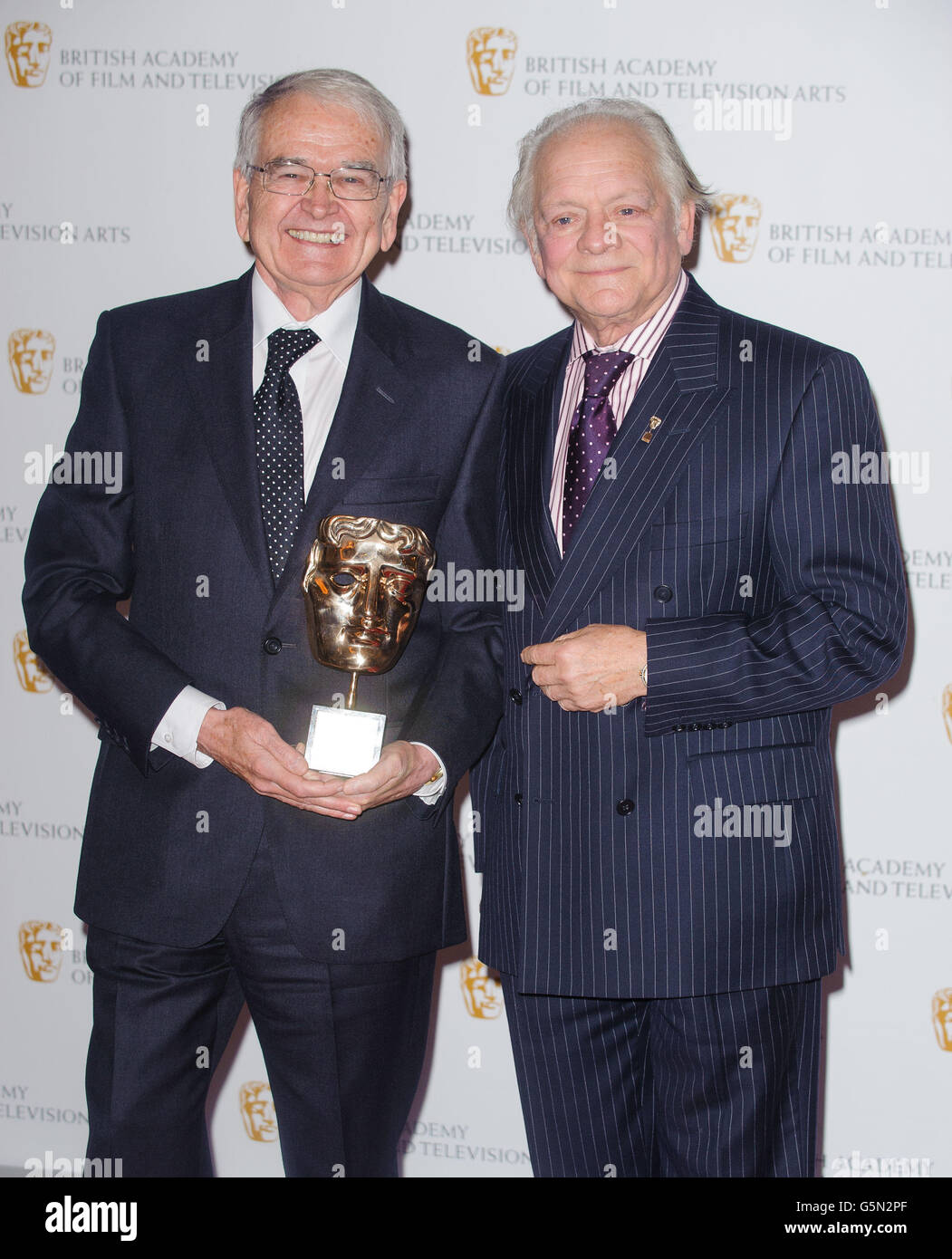 Brian Cosgrove (left) winner of the Special Award, with award presenter ...