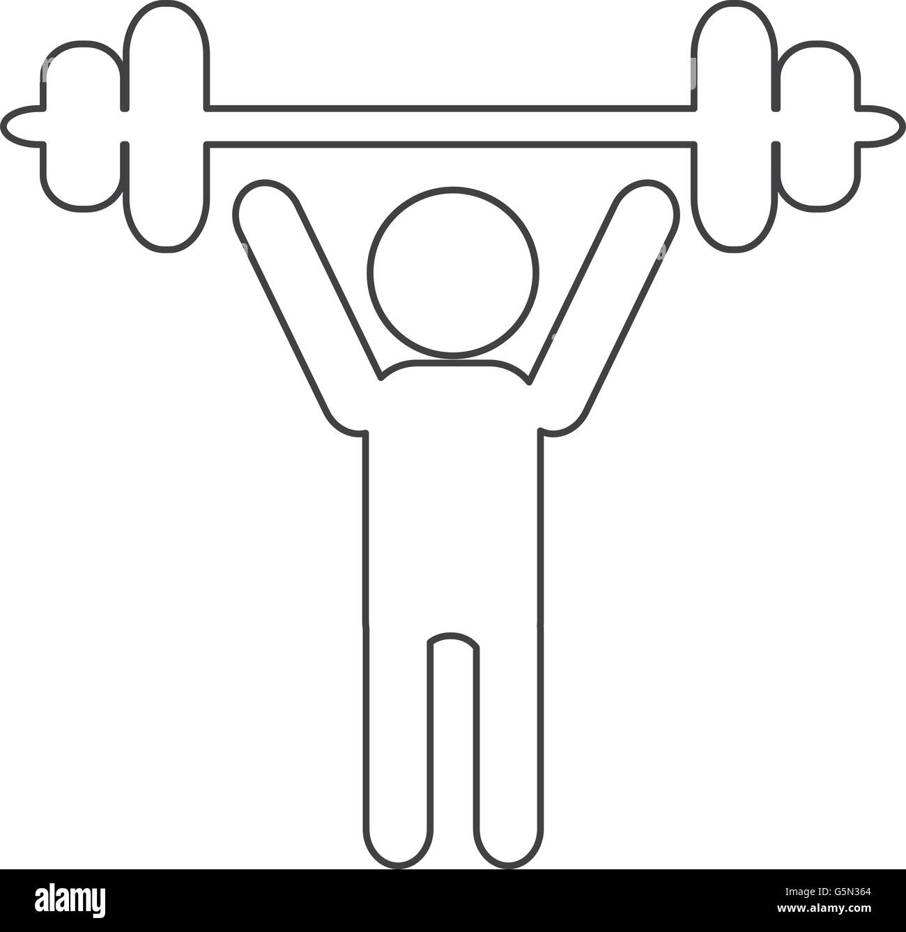 outline of person lifting a barbell Stock Vector Image & Art - Alamy