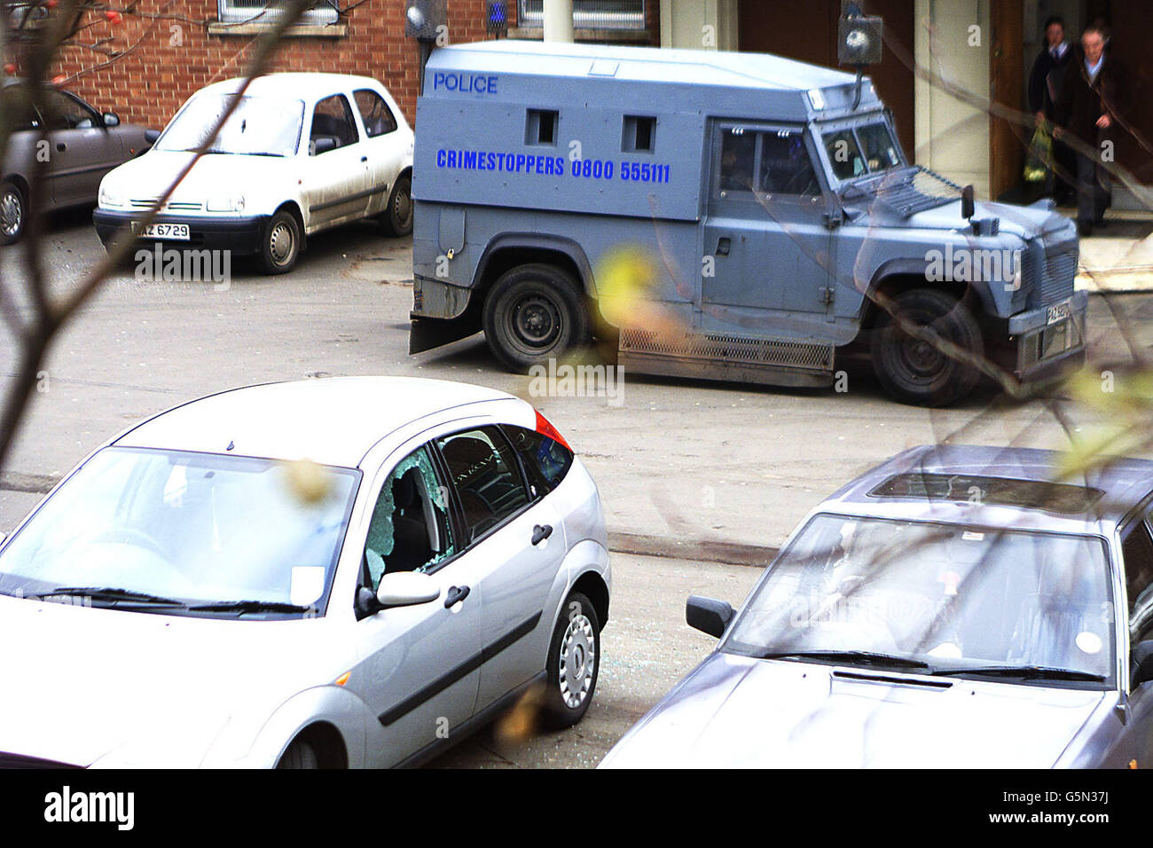A Police Service of Northern Ireland Land Rover in the car park of Our ...