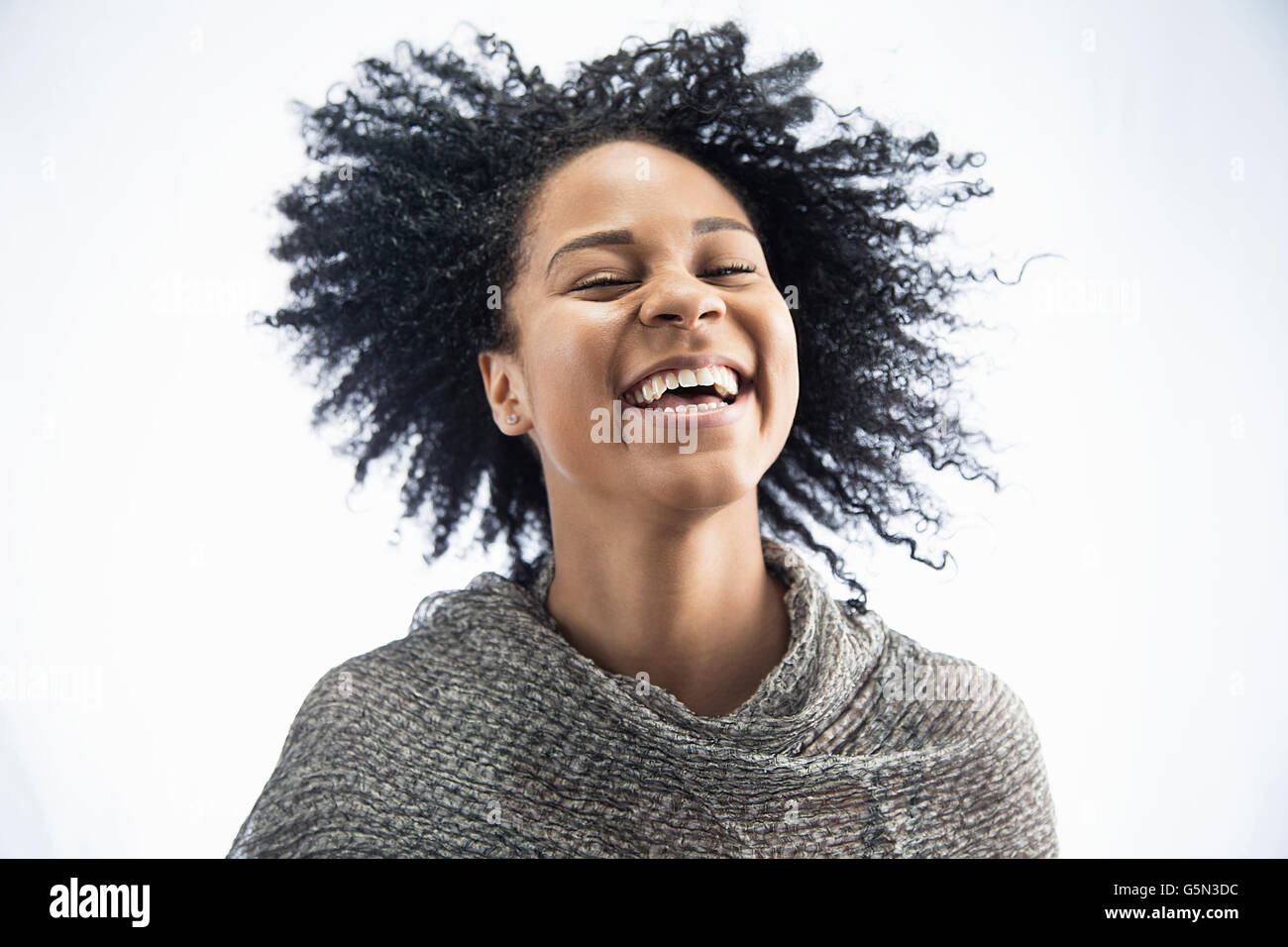 Happy african woman laughter smile hi-res stock photography and images ...