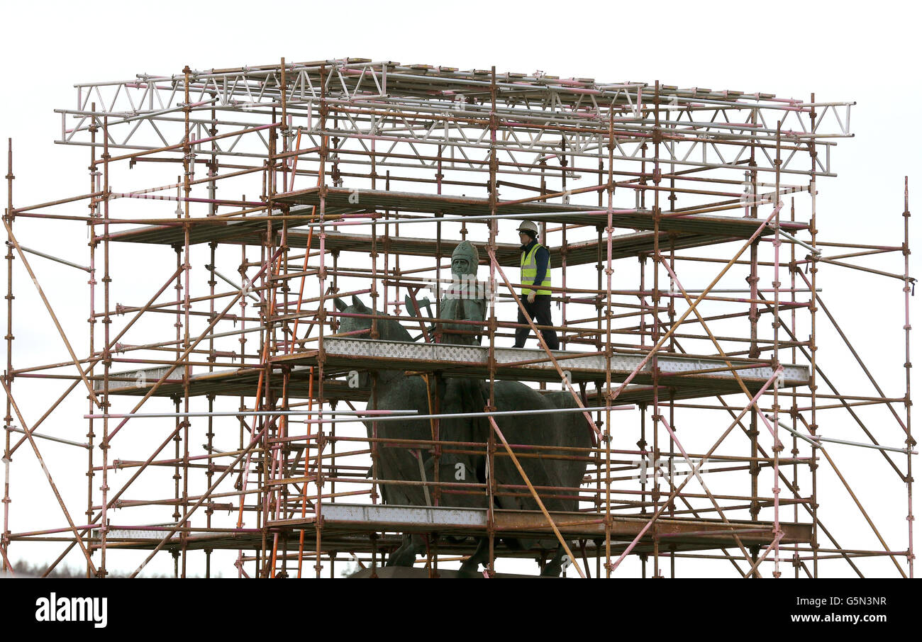 Historic Scotland apprentice stone mason Liam Grubb, walks on ...