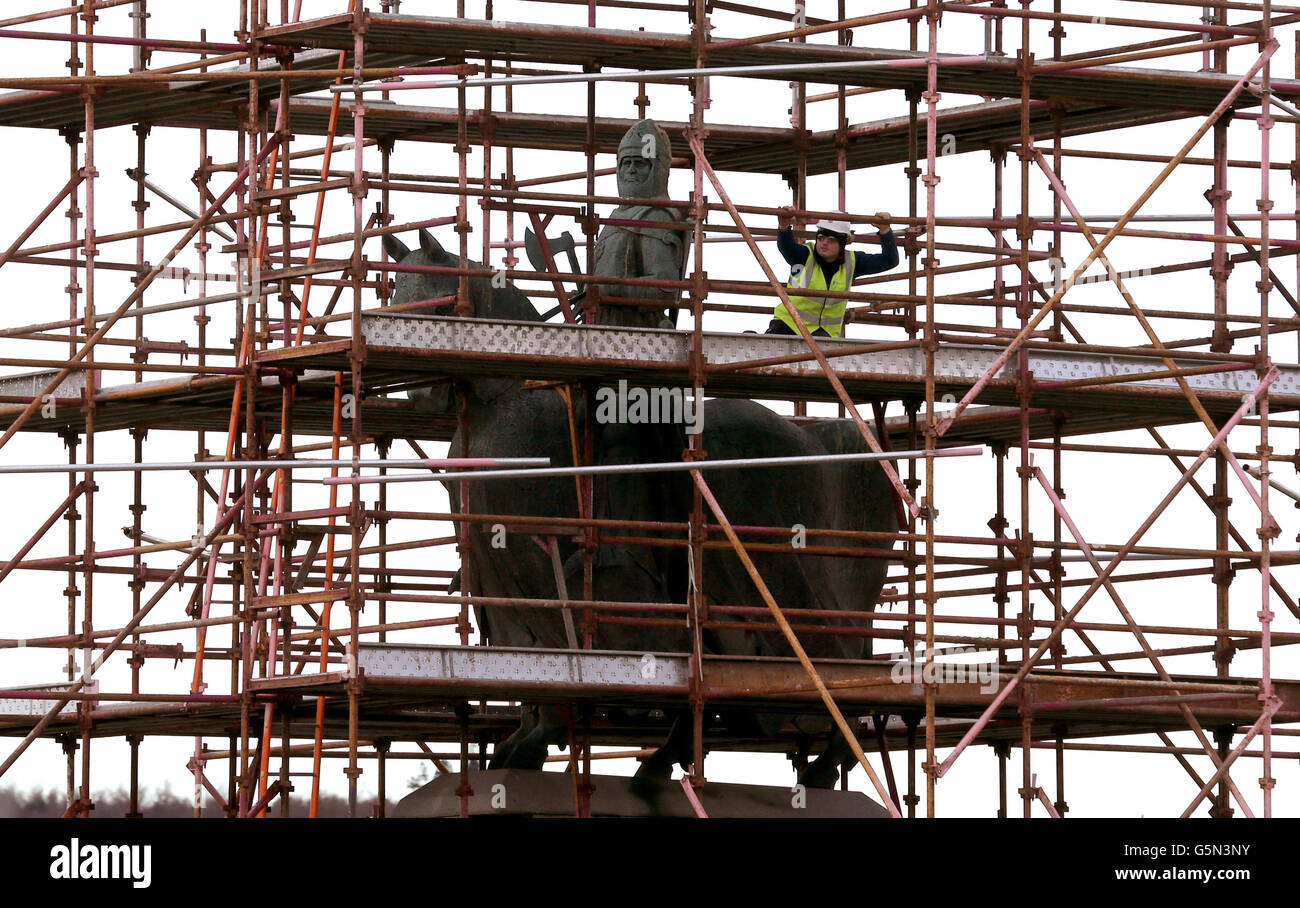 Historic Scotland apprentice stone mason Liam Grubb, walks on ...