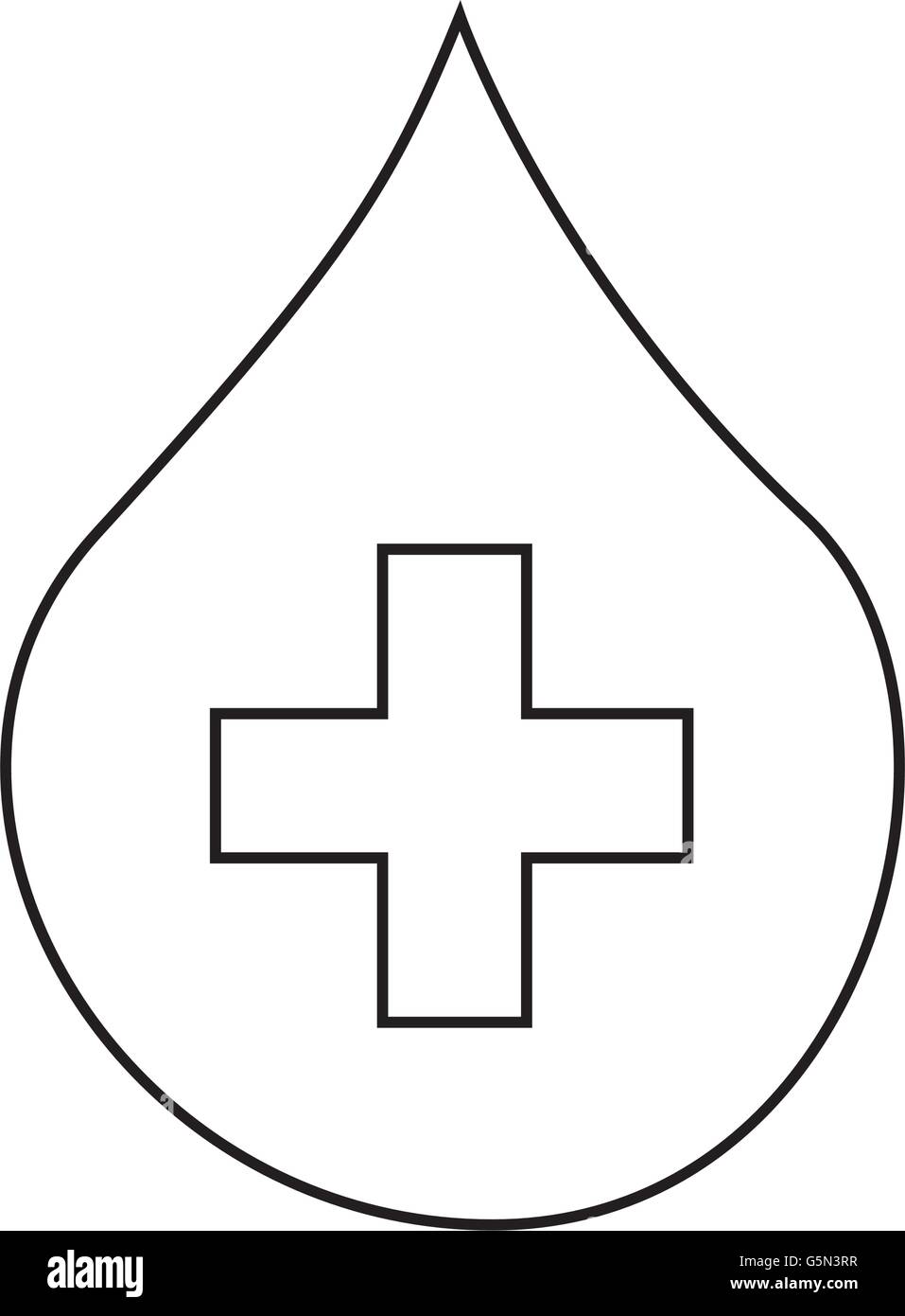 drop blood with cross isolated icon design Stock Vector Image & Art - Alamy