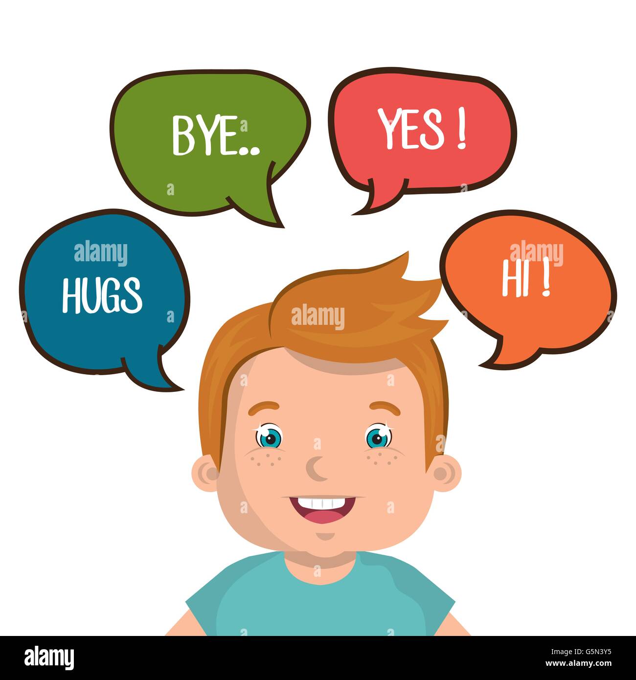 happy child talking design Stock Vector Image & Art - Alamy