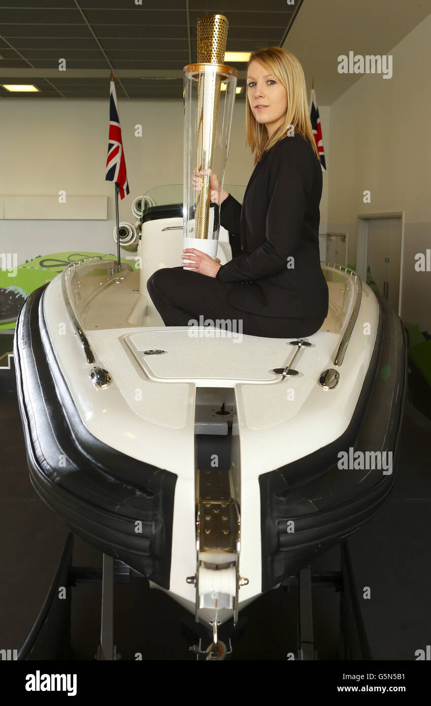 Helen buckingham bonhams poses aboard 2008 bladerunner br rib 35 hi-res ...