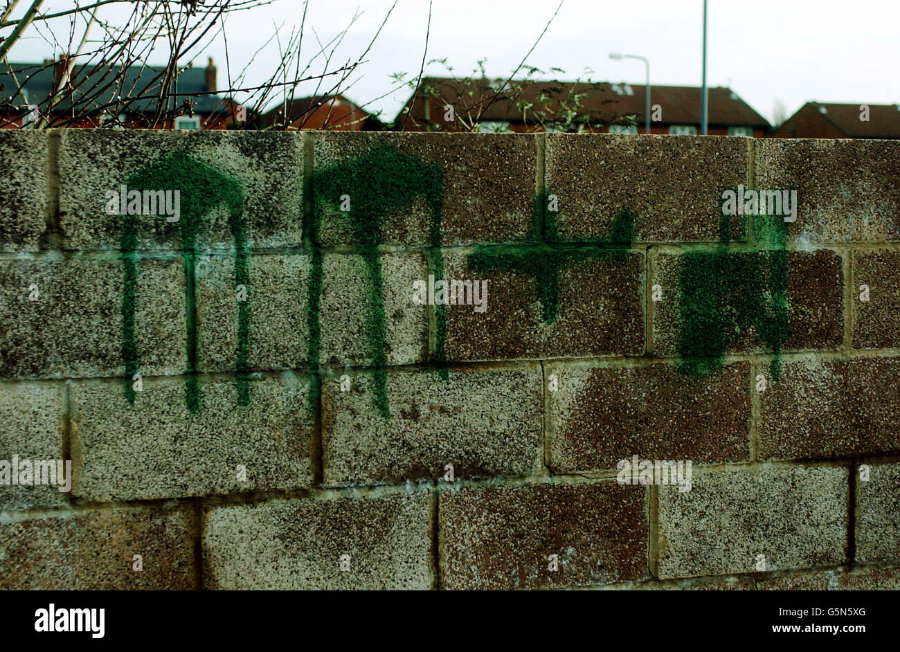 Graffiti appearing to glorify the September 11 atrocities on a wall ...