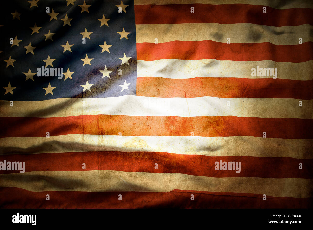Closeup of grunge American flag Stock Photo - Alamy