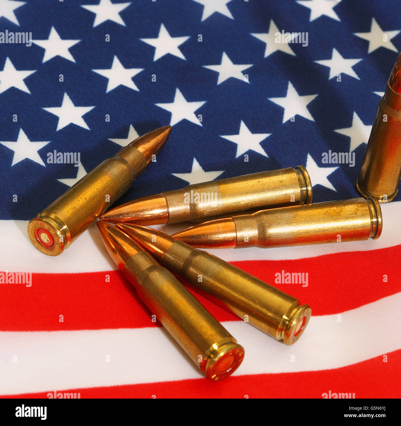 Militar bullets over an american flag Stock Photo - Alamy