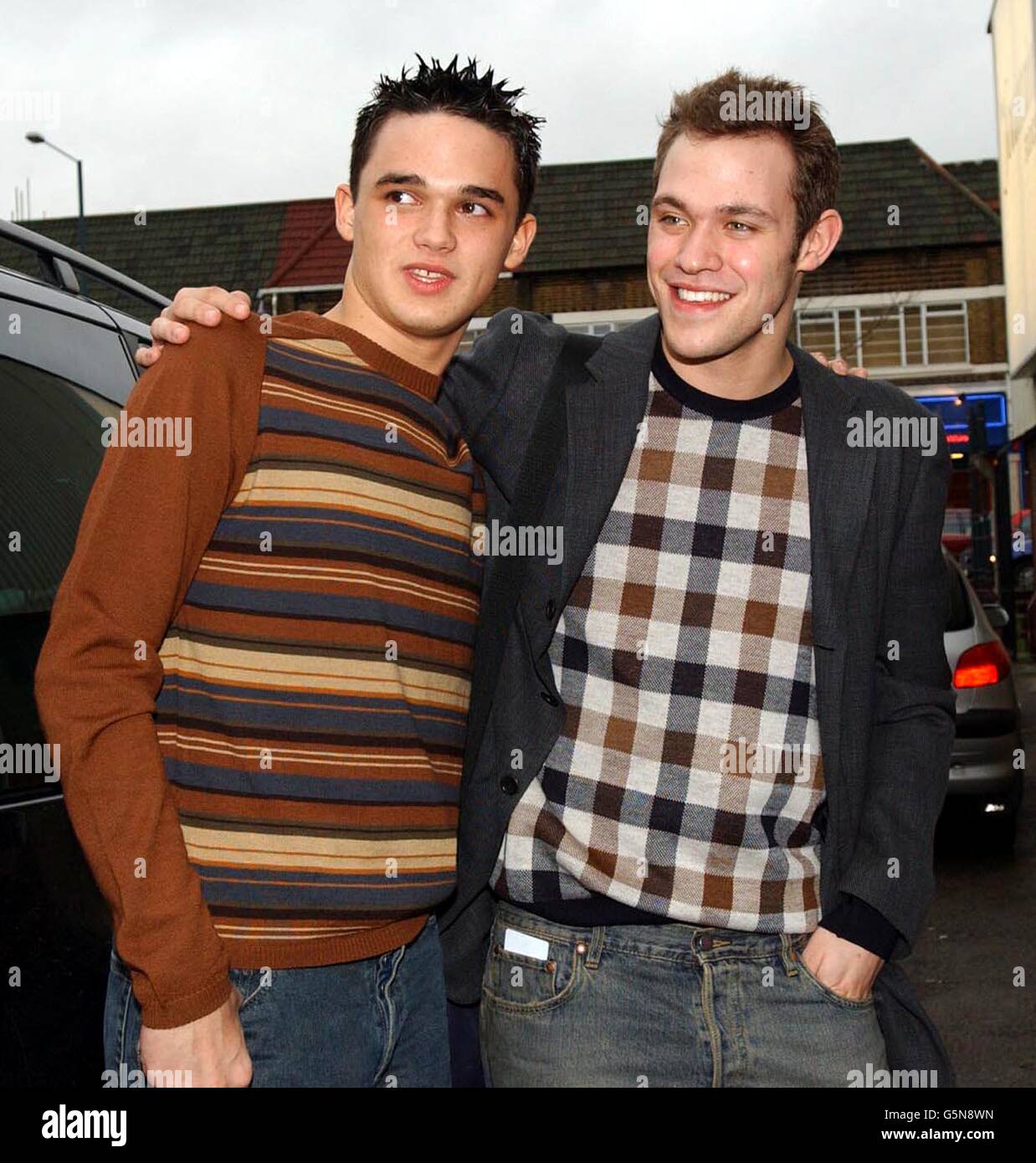 The final two Pop Idols Gareth Gates (left) and Will Young arrive at ...