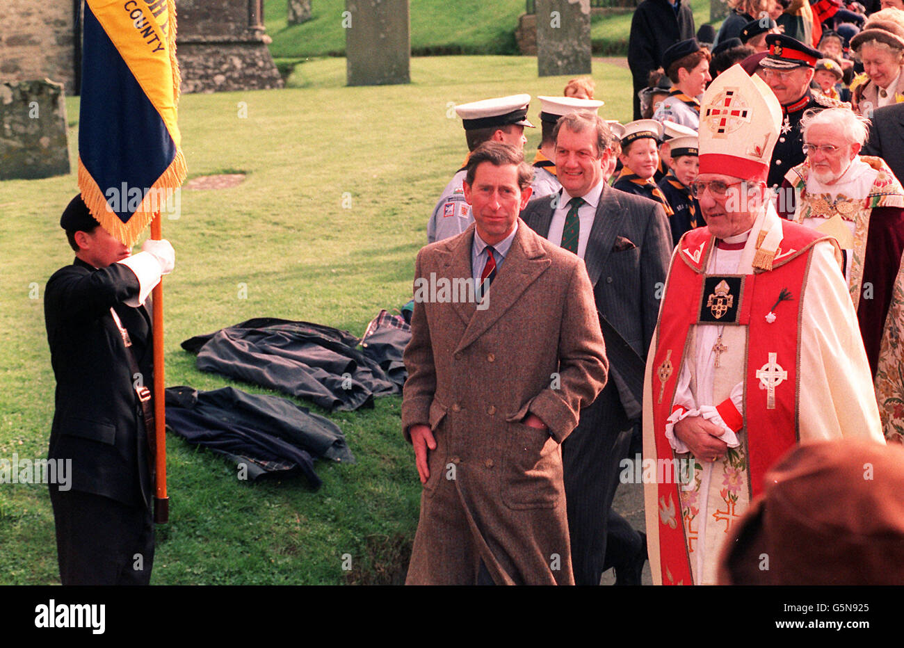 HRH The Prince Of Wales, The Right Reverend Rees (M) and The Bishop of ...