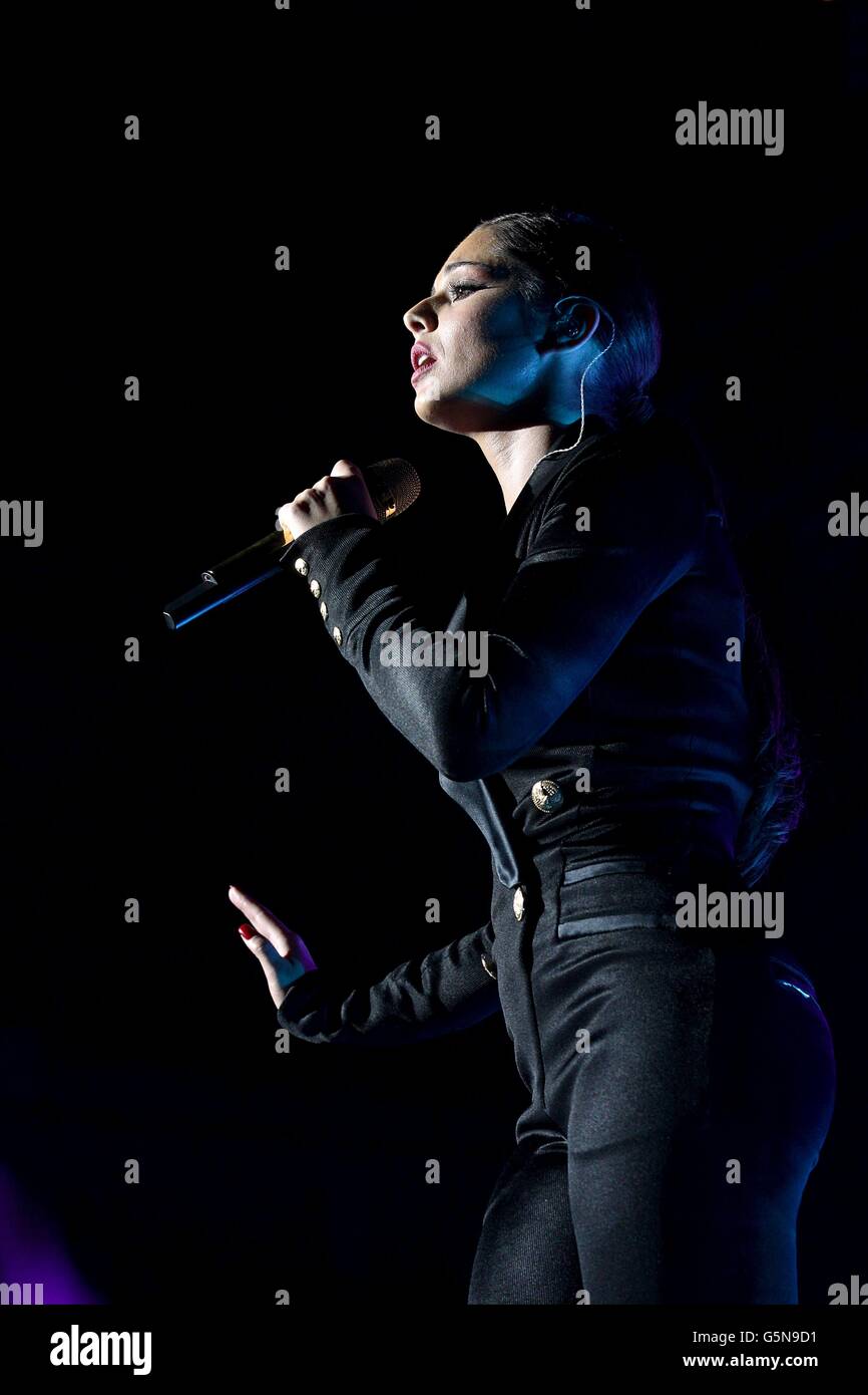 Cheryl Cole on stage during the 2012 Capital FM Jingle Bell Ball at the ...
