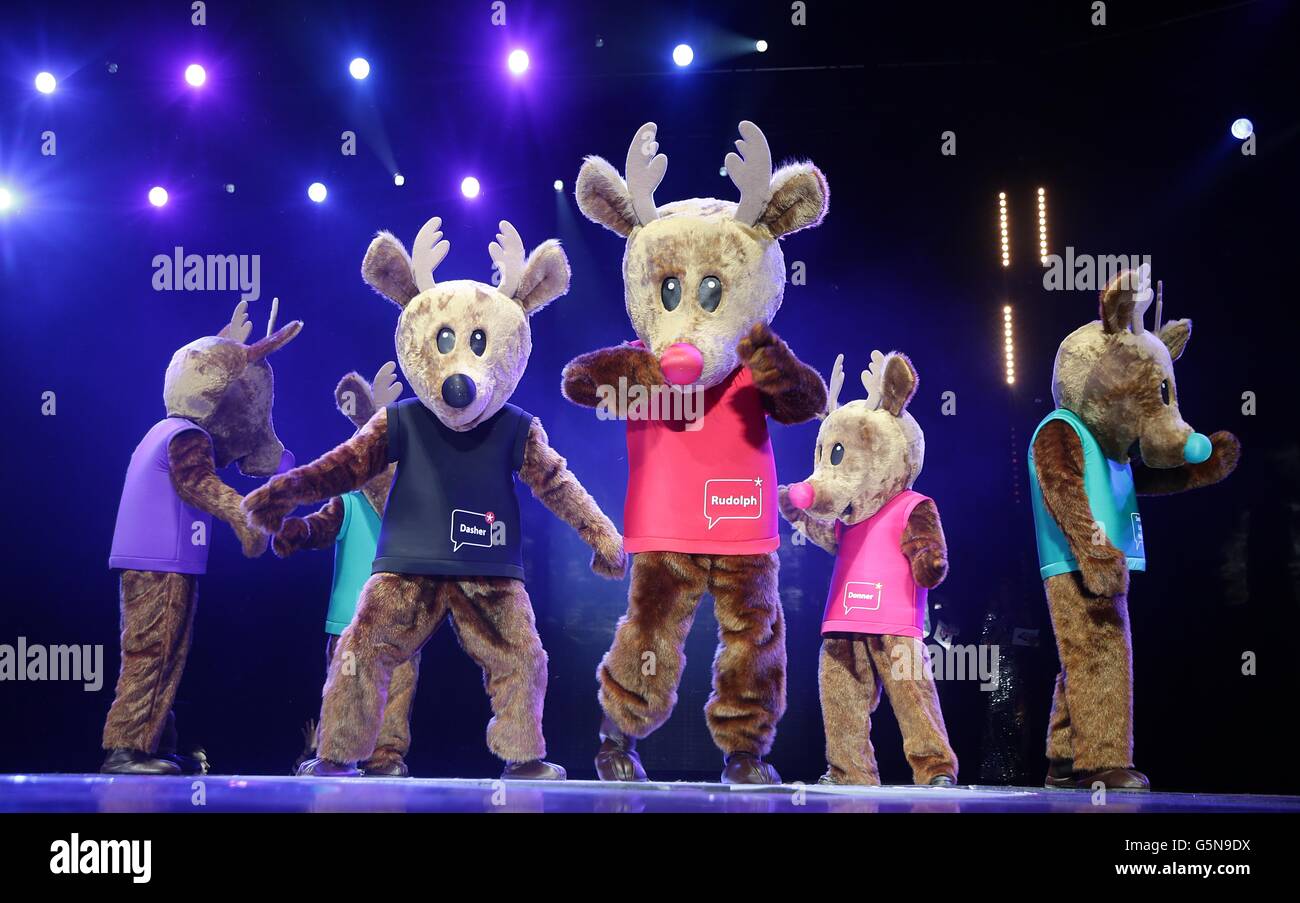 Reindeer on stage on stage during the 2012 Capital FM Jingle Bell Ball ...