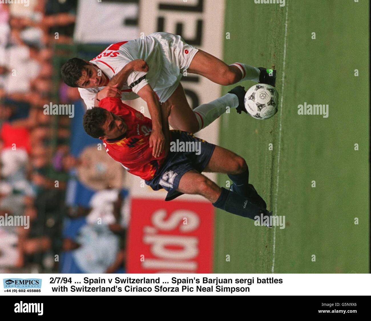 Empics, 5 Spain v Switzerland .... Soccer World Cup 94 Stock Photo - Alamy