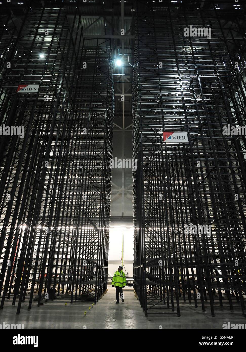 Mick Moran of Kier Construction Northern, views the shelving racks in ...