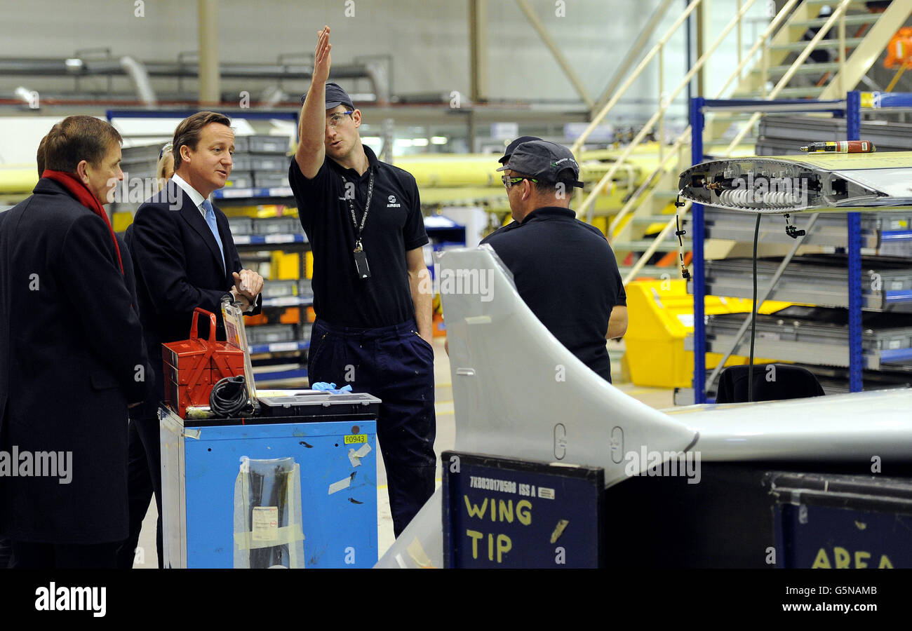 Cameron visits Airbus UK Stock Photo - Alamy