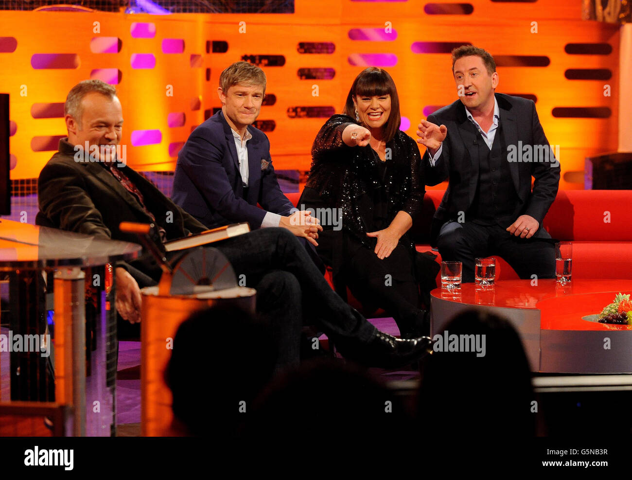 Graham Norton, Martin Freeman, Dawn French and Lee Mack are seen on the ...