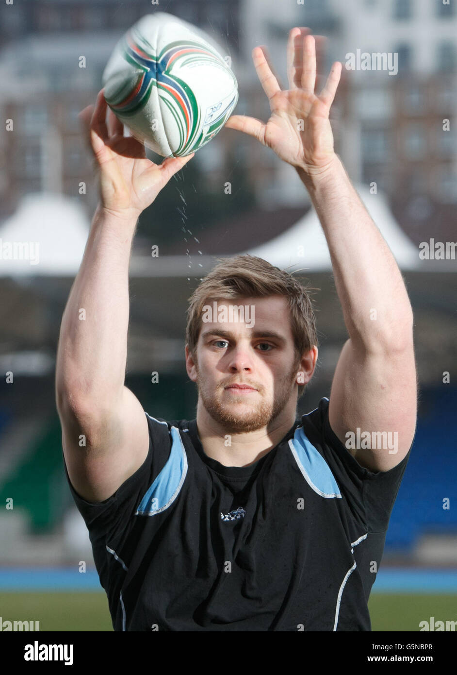 Glasgow warriors pat macarthur after press conference scotstoun stadium hi-res stock photography ...
