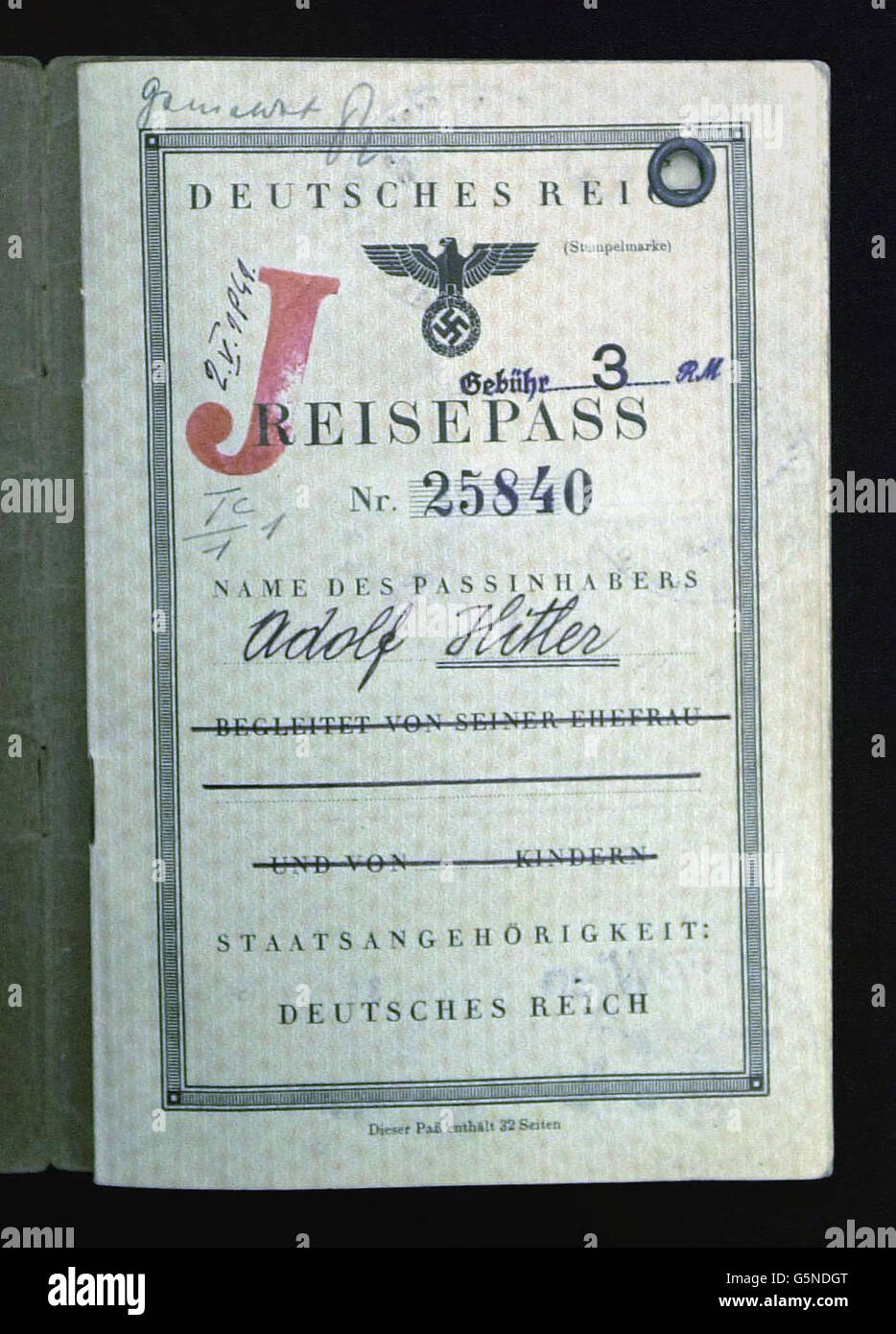 Hitler fake passport Stock Photo - Alamy