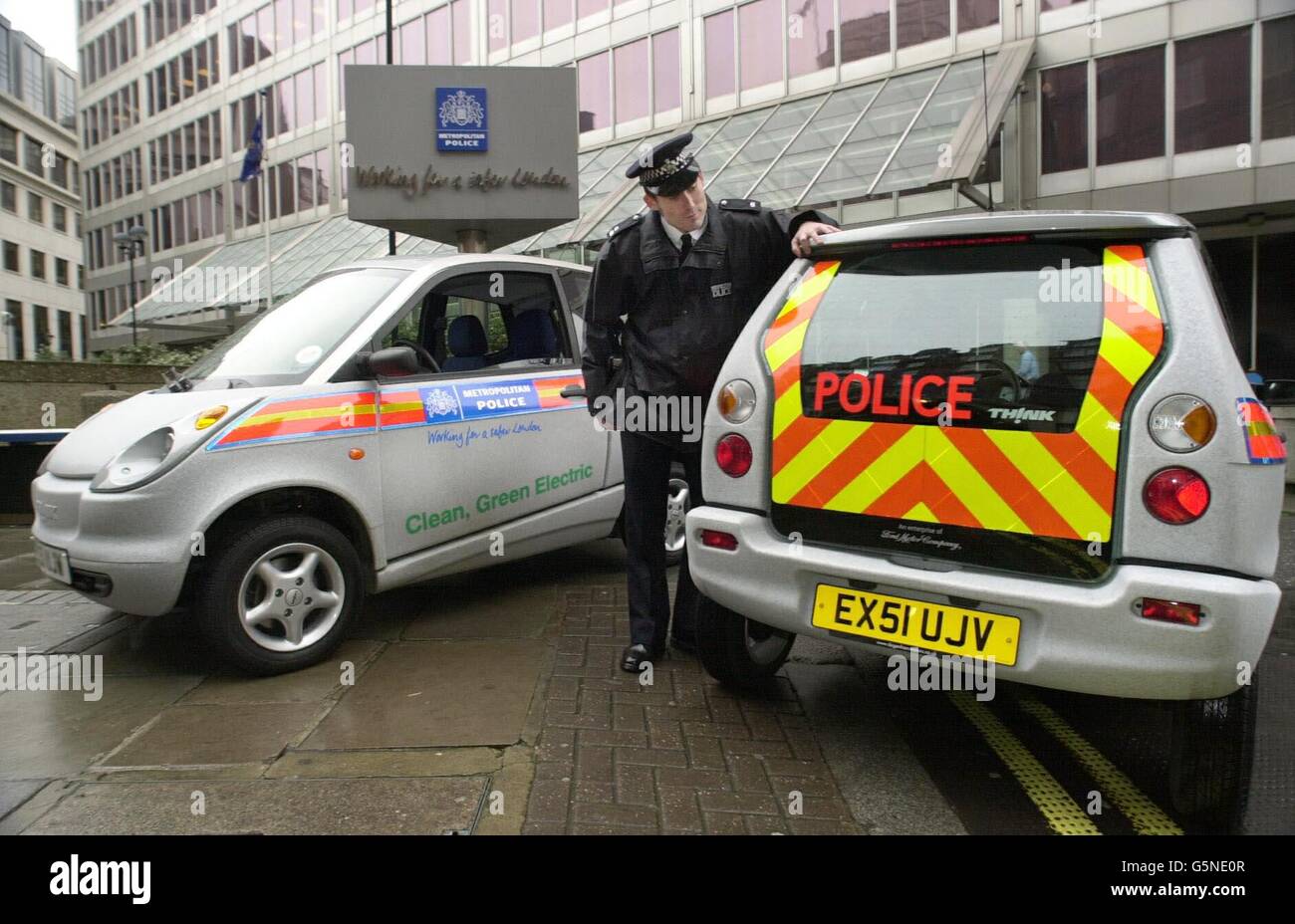 Electric police cars Stock Photo - Alamy