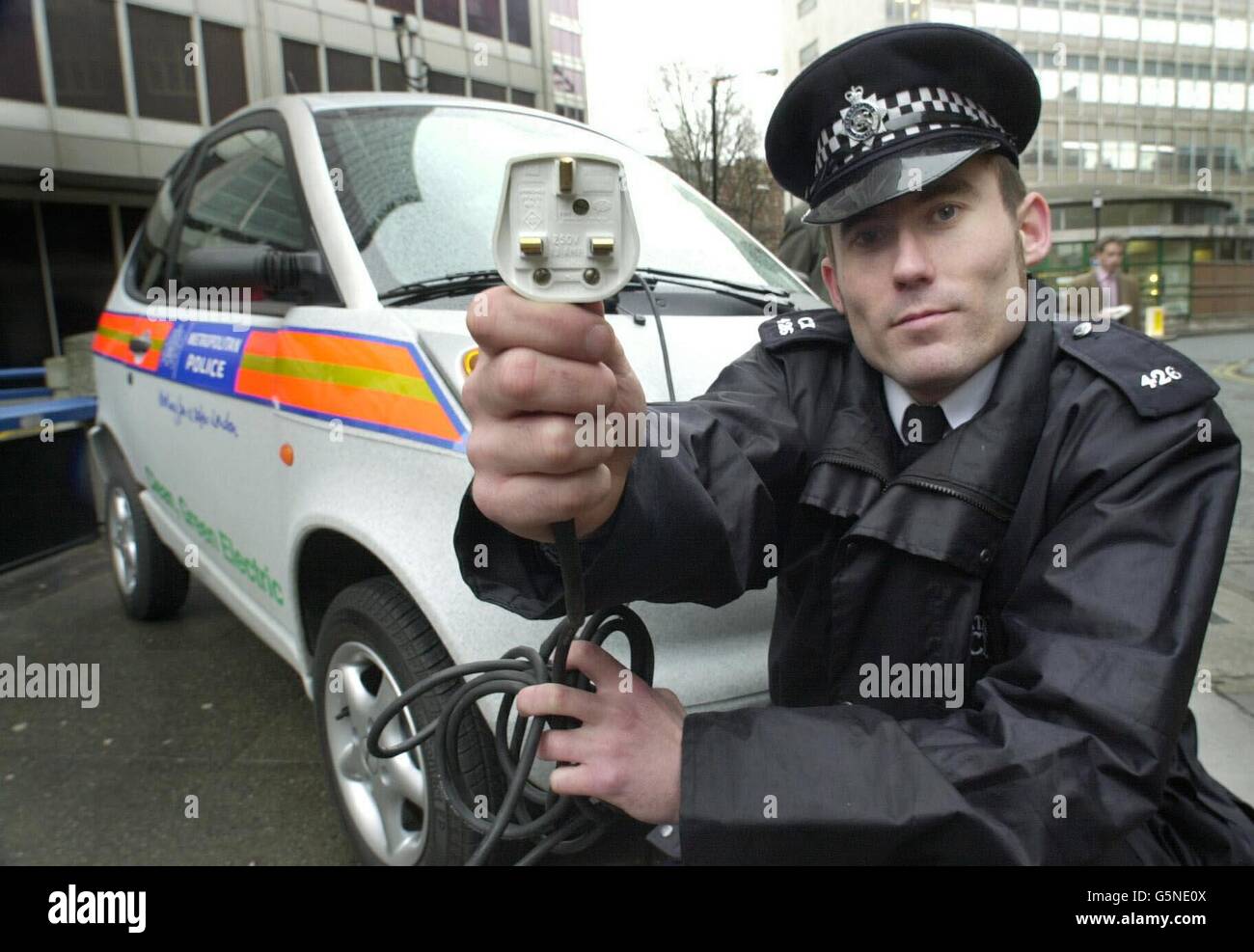 Electric police cars Stock Photo - Alamy