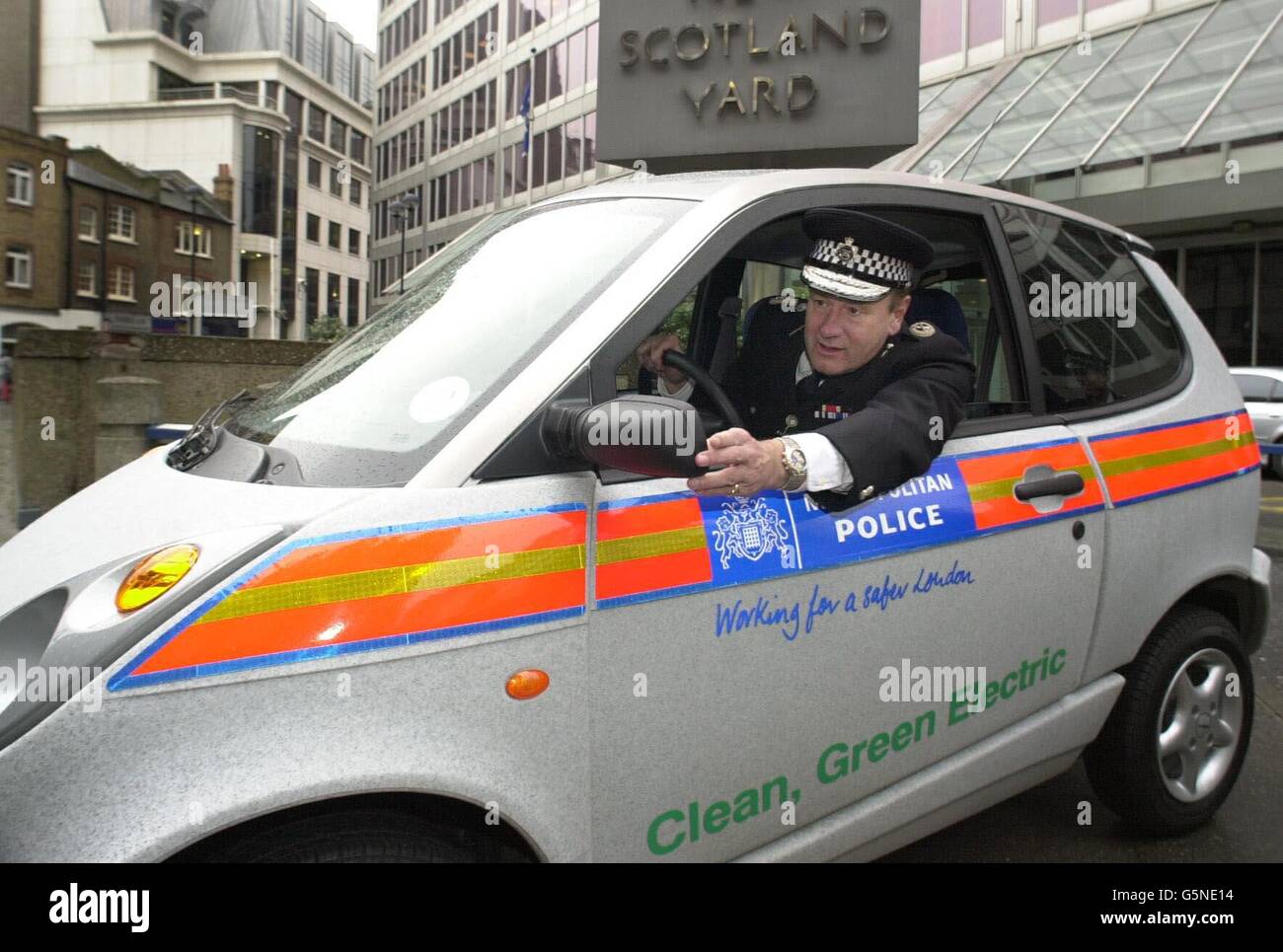 Electric police cars Stock Photo - Alamy