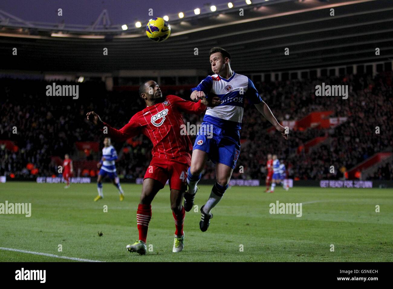 Reading's Nicky Shorey (right) and Southampton's Jason Puncheon (left ...