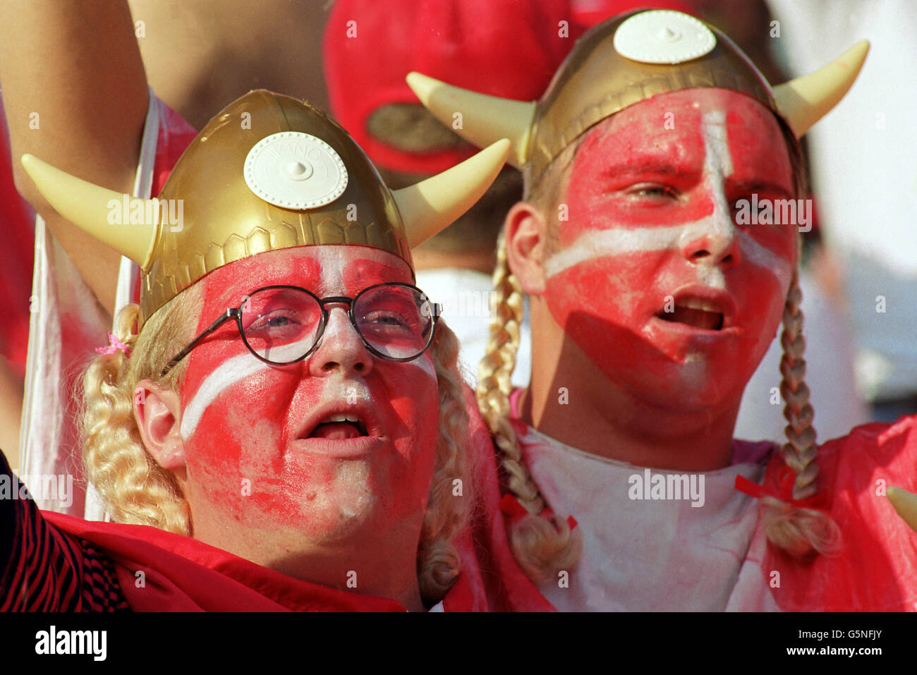 Denmark v Germany. Danish Fans Stock Photo - Alamy