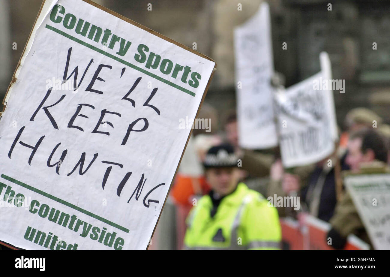 Hunting ban protest Stock Photo - Alamy