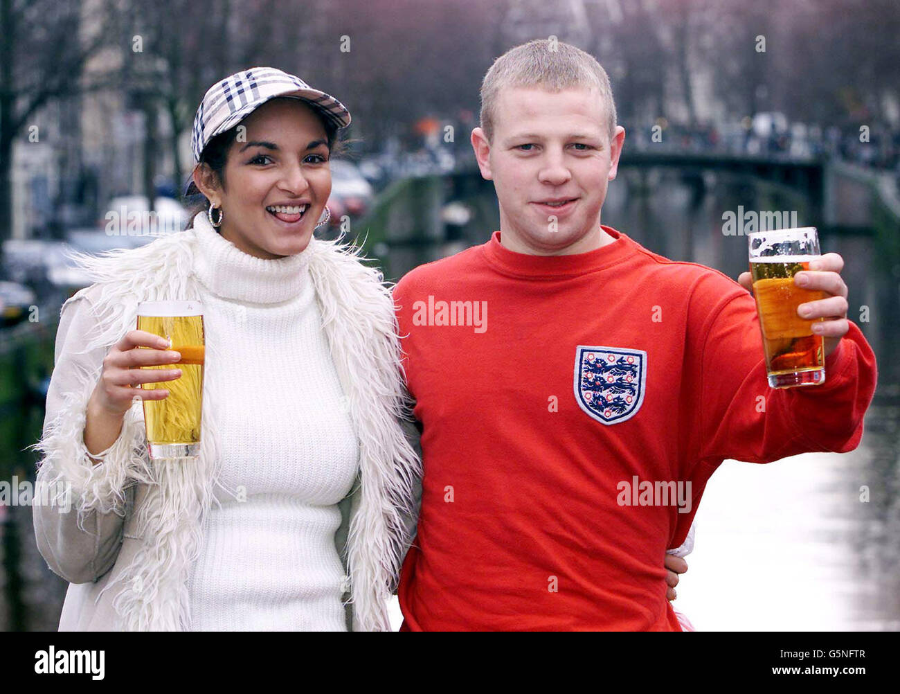 England fans Jordana Carr, 22, and her boyfriend, Danny Carr, 22, from ...