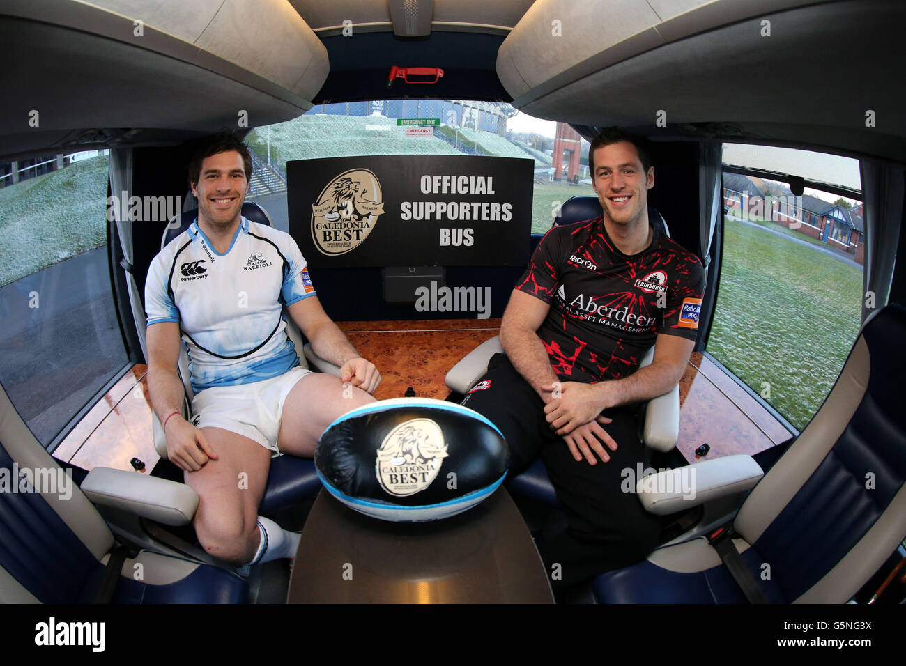 Edinburgh's Tim Visser and Glasgow Warriors' Sean Lamont (left) on ...